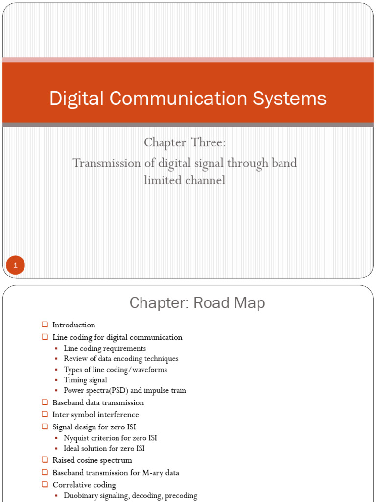 Chapter 3 Transmission of Digital Signal Through Band Limited Channel ...