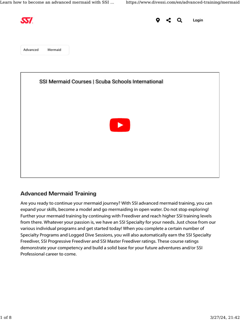 Learn How To Become An Advanced Mermaid With SSI - Start Today! | PDF ...