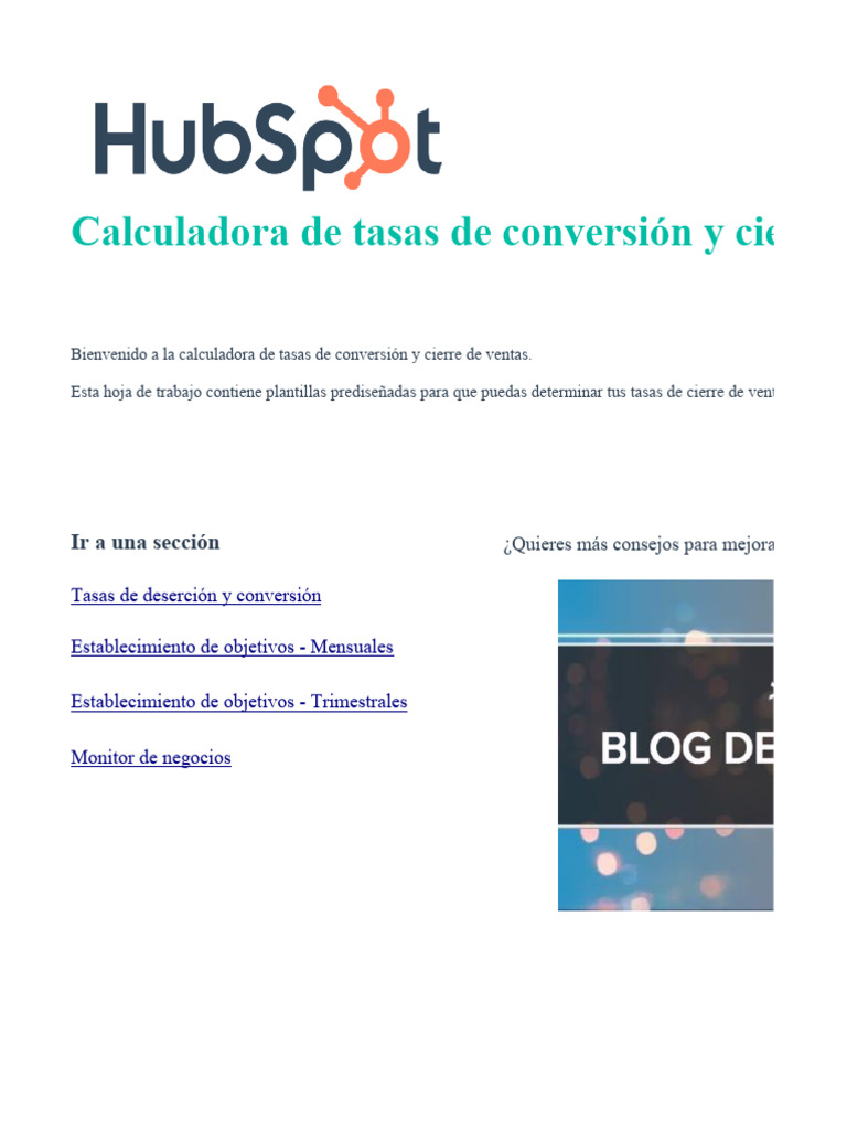 Sales Conversion and Close Rate Calculator | PDF | Negocios