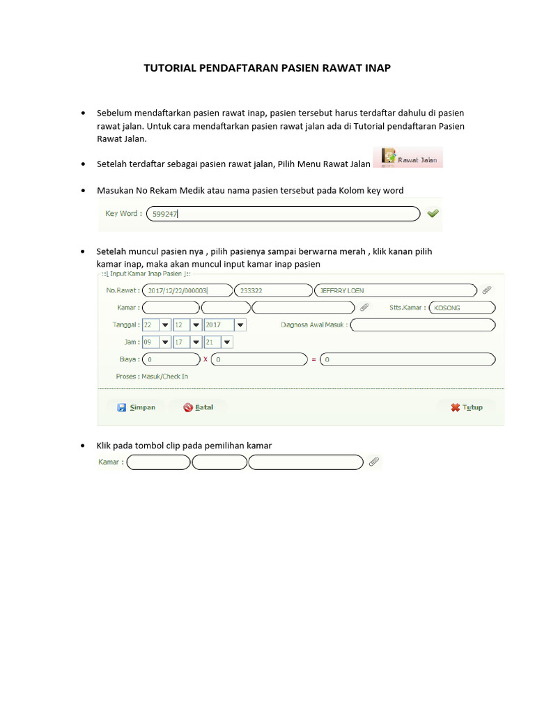 Cara Daftar Rawat Inap Pasien | PDF