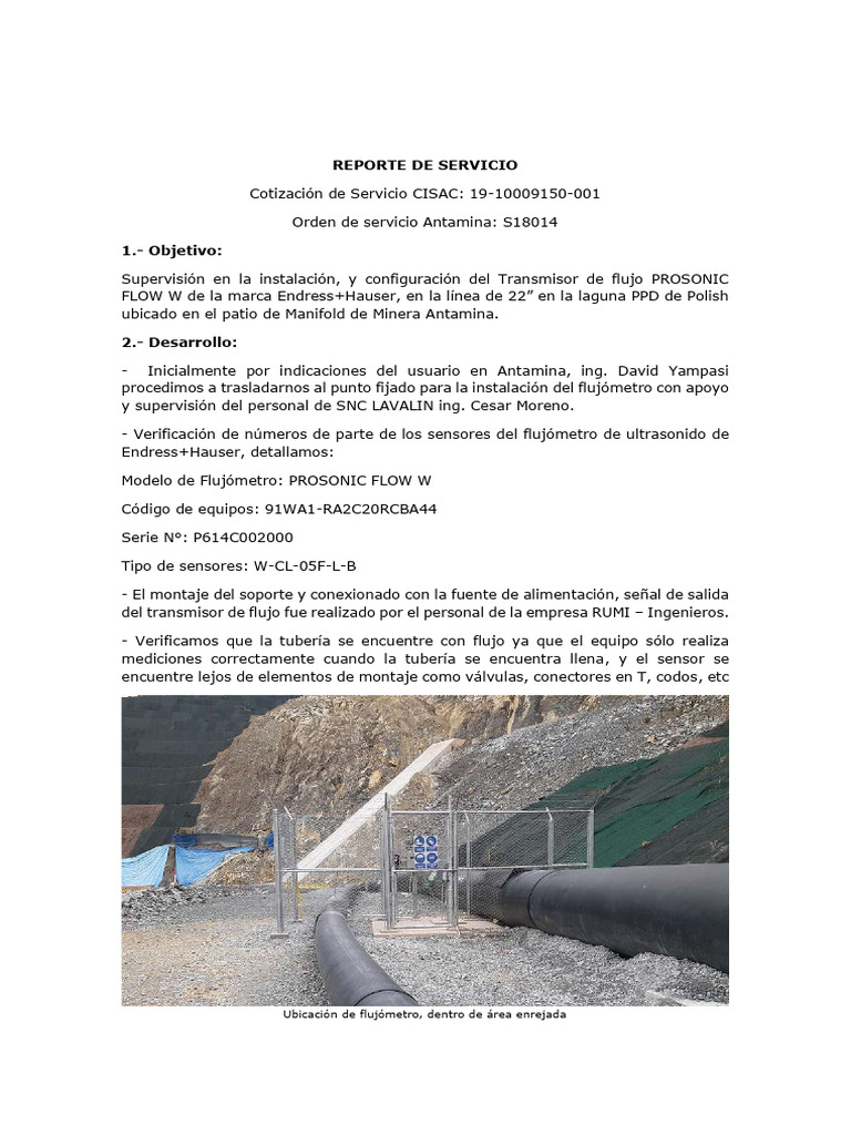 Instalación y Configuración de Flujómetro PROSONIC FLOW W | PDF ...
