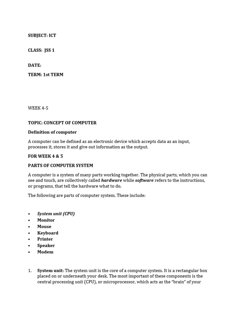 Concept of Computer | PDF | Computer Monitor | Computer Keyboard