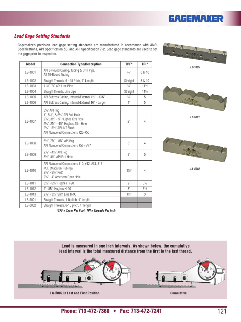 Precision Lead Gage Standards Guide | PDF | Pipe (Fluid Conveyance ...