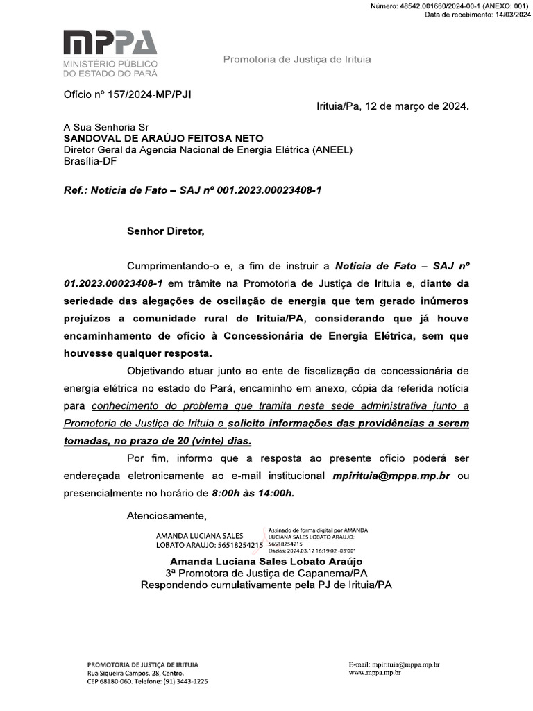 Ofcio Aneel - 408.2024 MP | PDF