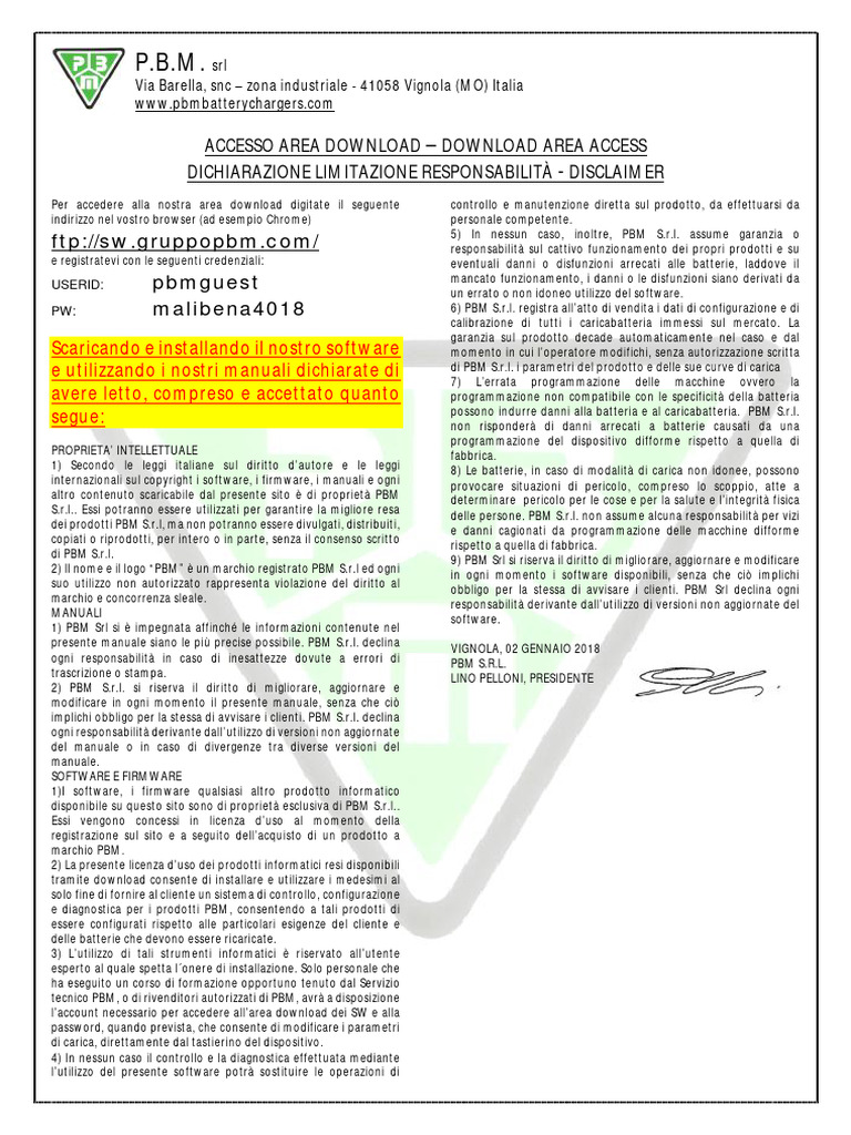 PBM Disclaimer Ita - Eng | PDF