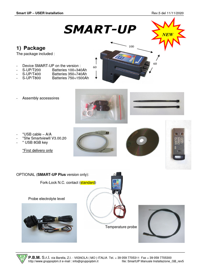 SmartUP Manuale Installazione - GB - Rev5. 111120 | PDF | Battery Charger | Booting