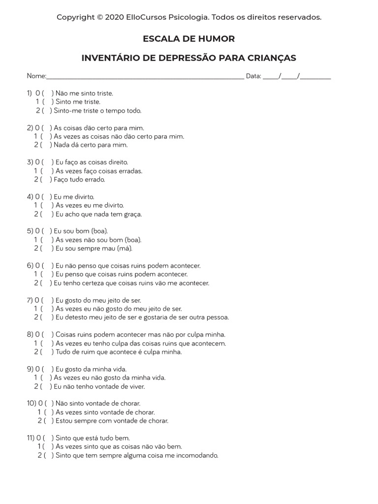Escala de Humor Infantil | PDF