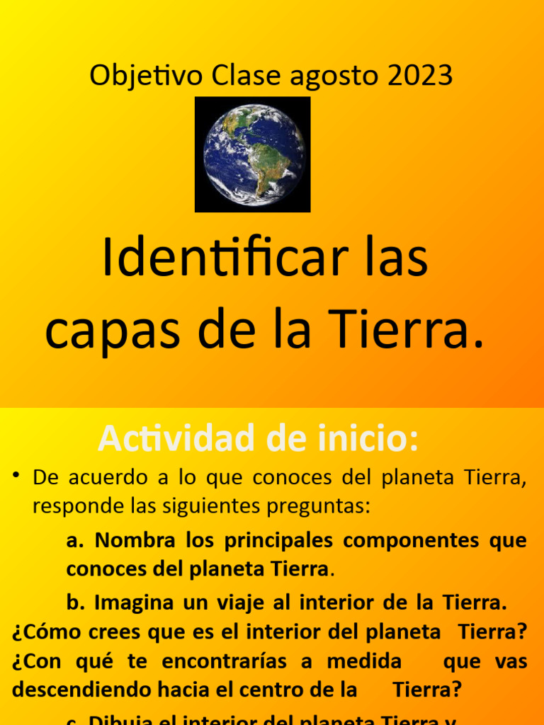Capas de la Tierra: Actividades para Niños | PDF | Ciencia y matemáticas