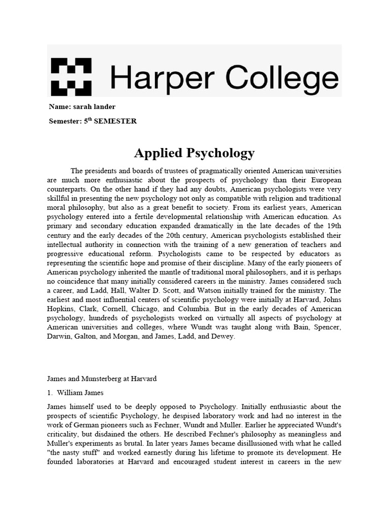 Applied Psychology | PDF | Psychology | Psychological Concepts