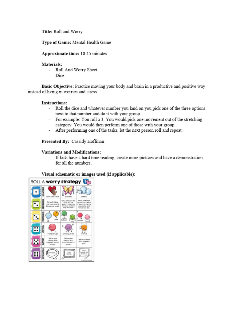 Activities Binder Assignment - Cassidy Hoffman | PDF