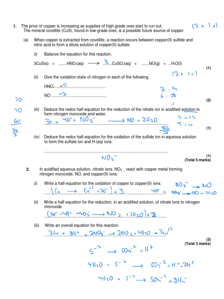 Redox Worksheet 2023 | PDF | Redox | Chemical Reactions