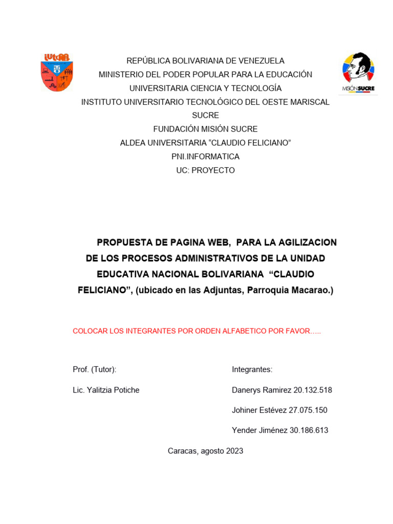 Proyecto Fase I (Editado) | PDF | Plan de estudios | Maestros