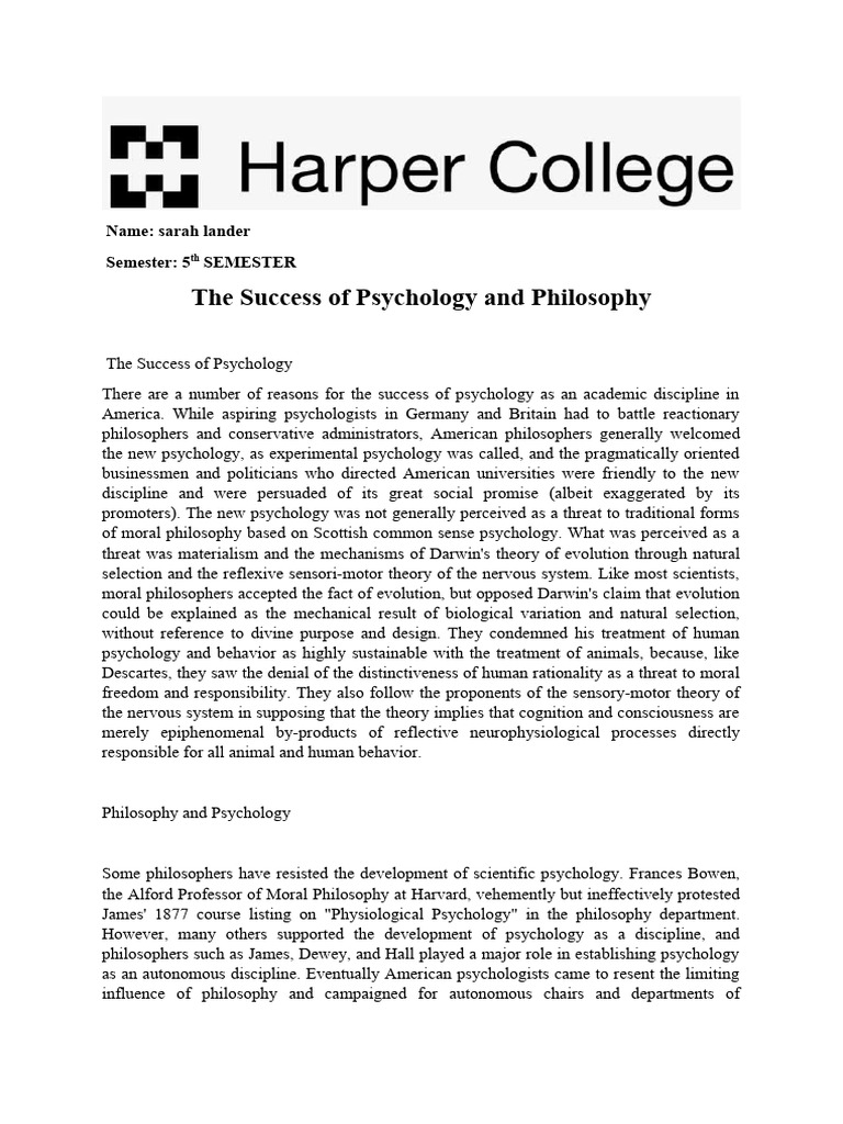 The Success of Psychology and Philosophy | PDF | Psychology | American ...