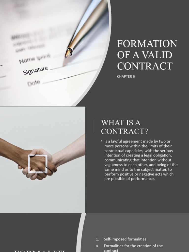 Chapter 6 Formation of A Valid Contract | PDF | Civil Law (Common Law ...