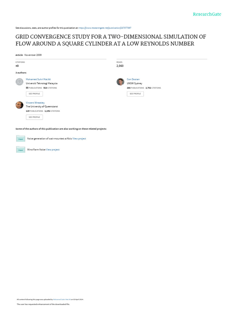 Grid Convergence Study For A Two-Dimensional Simul | PDF | Vortices ...