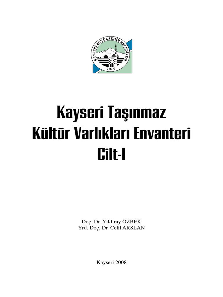 Kayseri Kültür Envanteri Cilt 1 | PDF