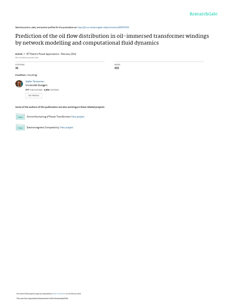 Prediction of The Oil Flow Distribution in Oil-Immersed | PDF ...
