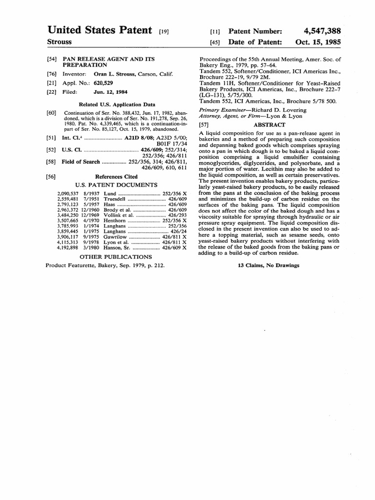 Pan Release Agent | PDF | Liquids