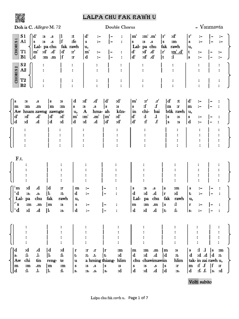 Mizo Hymn: Lalpa Chu Fak Rawh U | PDF