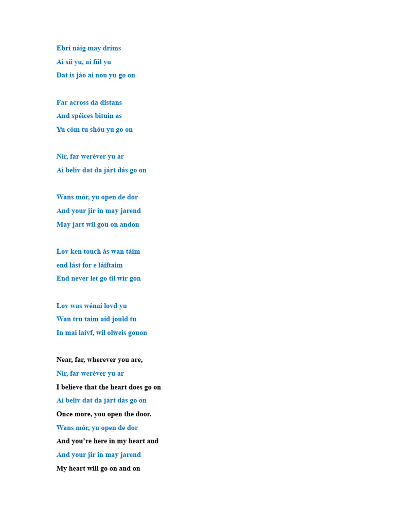 Ebri Náig May Dríms Solo Pronunciación | PDF | Poetry