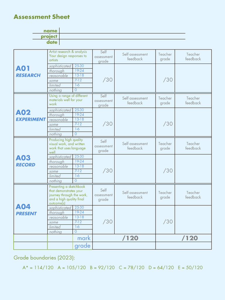 assessment sheet | PDF