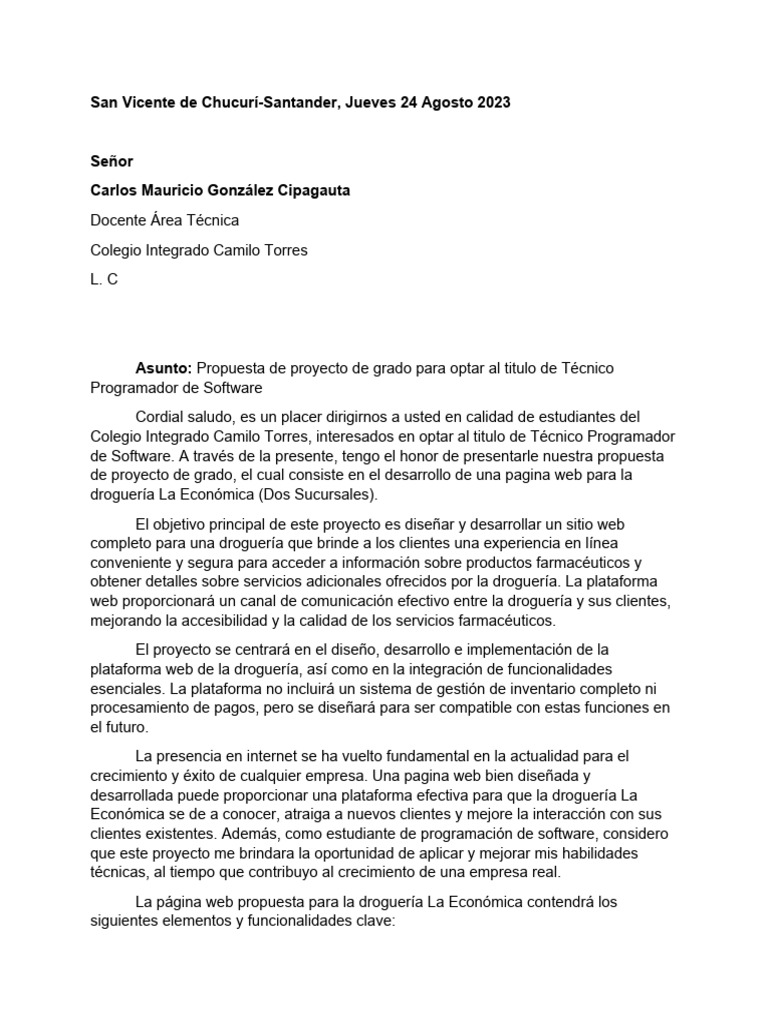 Propuesta | PDF | Internet | Software