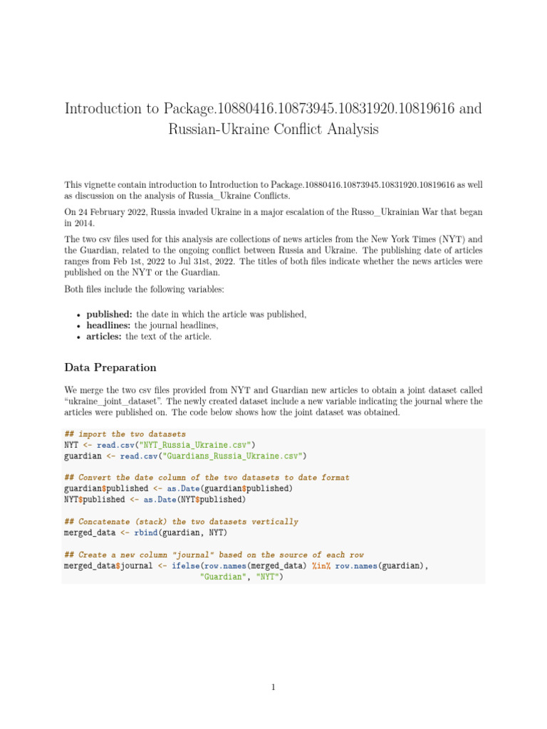 Russia-Ukraine Conflict Analysis | PDF | Linear Regression
