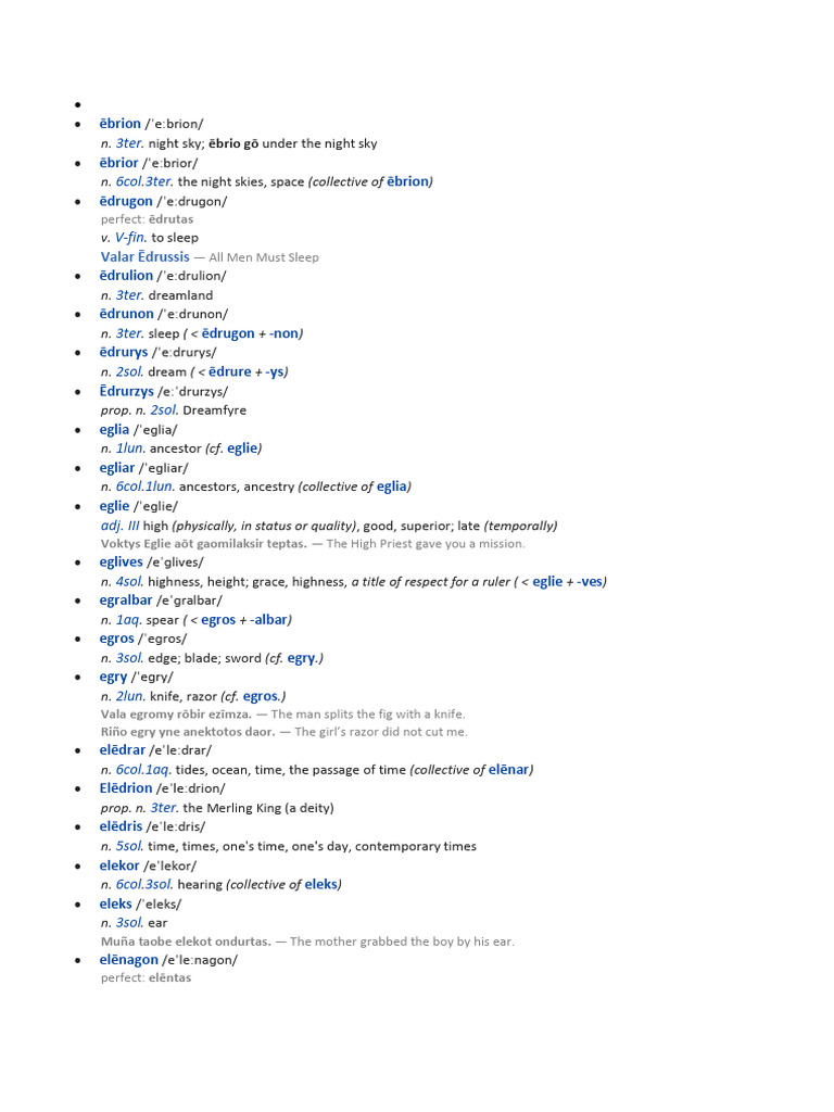 High Valyrian Lexicon: Night, Sleep, and Ancestry | PDF | Language Arts ...