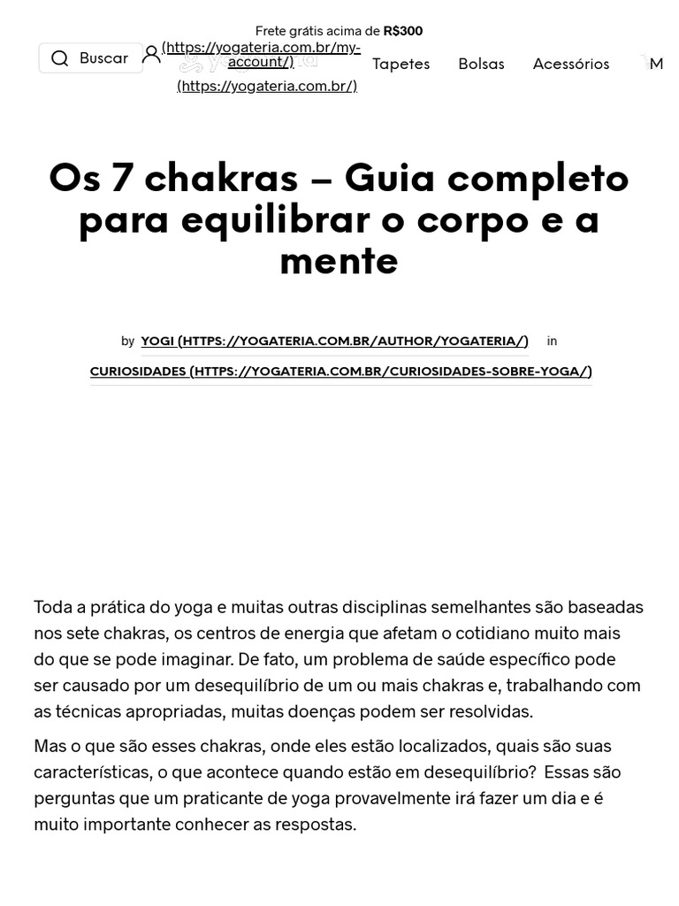 Guia dos 7 Chakras: Equilíbrio e Energia | PDF | Religião e Espiritualidade