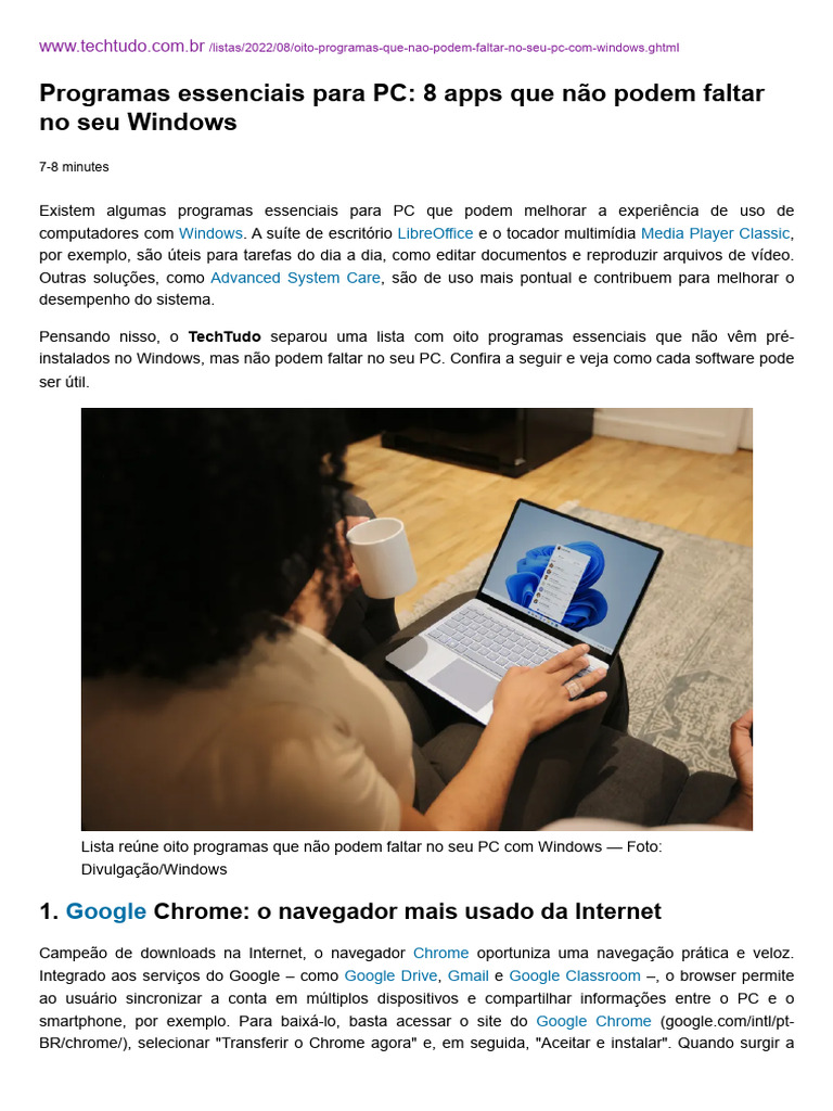 Programas Essenciais para PC - 8 Apps Que Não Podem Faltar No Seu Windows - Reader View | PDF ...