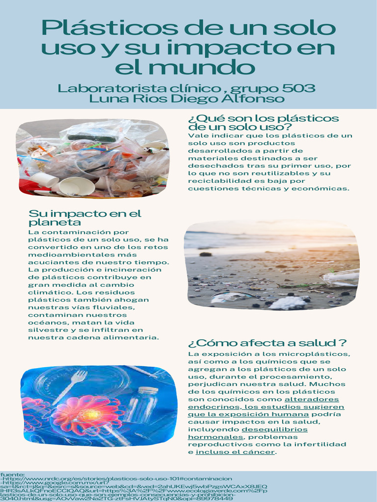 Infografia plásticos de un solo uso y su impacto en el planeta | PDF ...