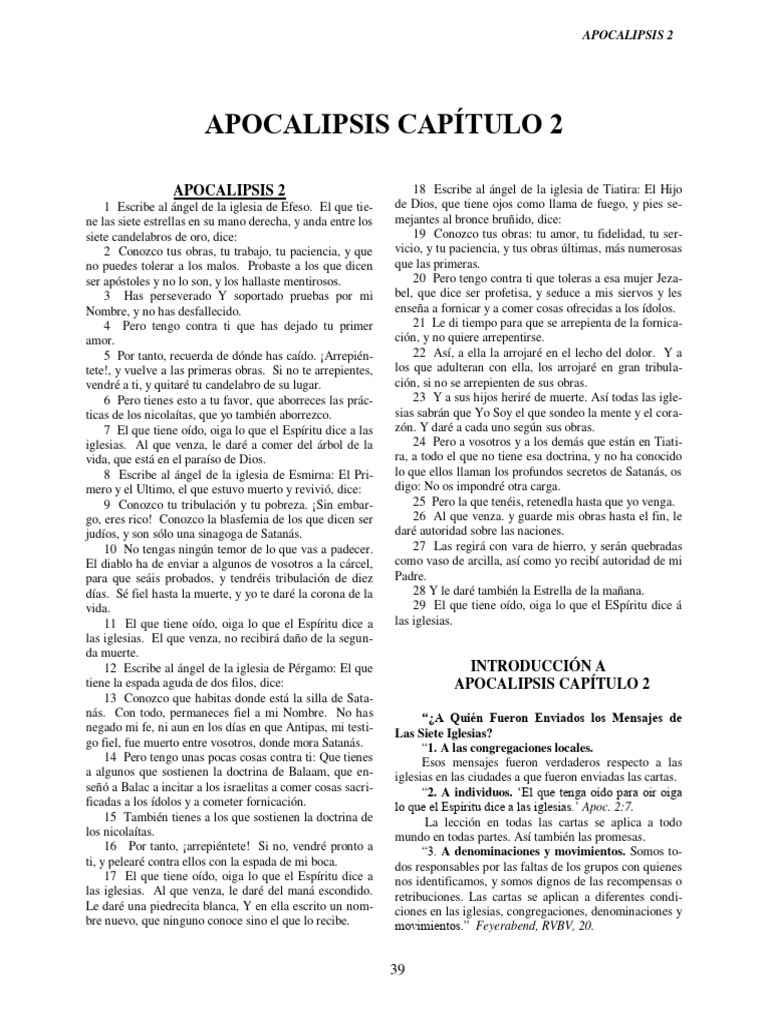 Mensajes a las Iglesias en Apocalipsis 2 | PDF | Jesús | Cristo (título)