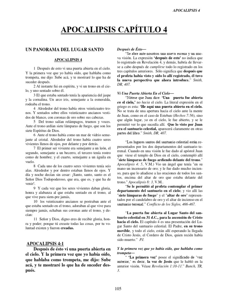 Panorama del Capítulo 4 de Apocalipsis | PDF | Libro de revelación ...