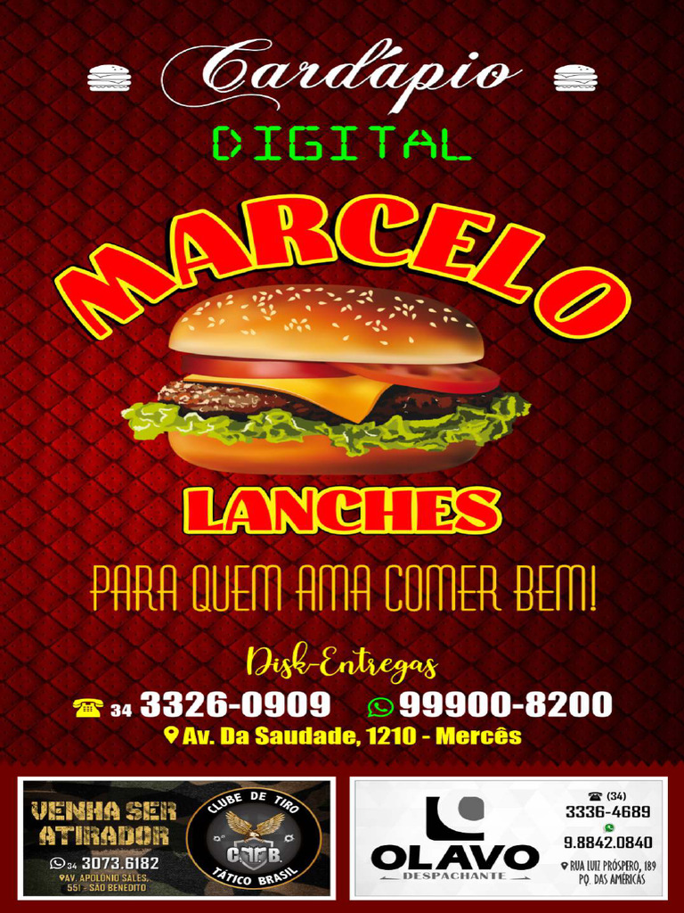 Cardápio Marcelo Lanches | PDF