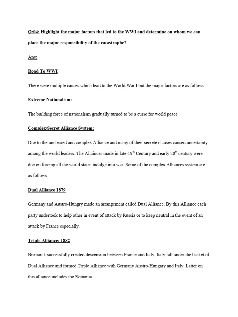 Factors Led To WWI | PDF | Balkans | World War I