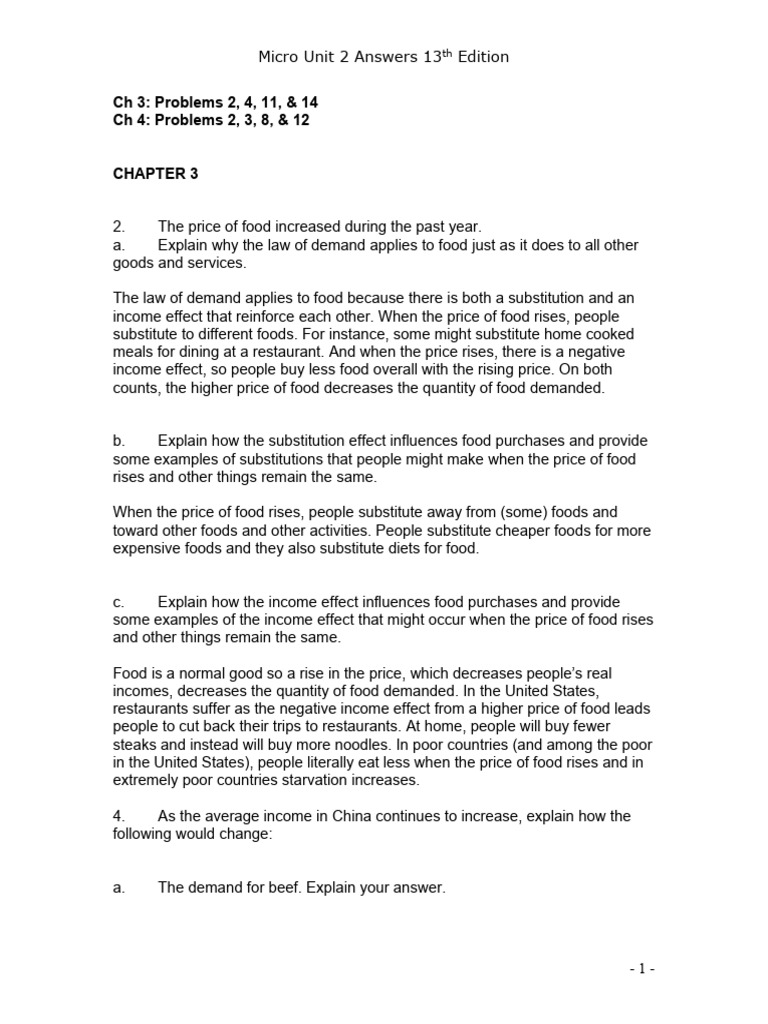 Micro Unit 2 Solutions Overview | PDF | Demand | Elasticity (Economics)