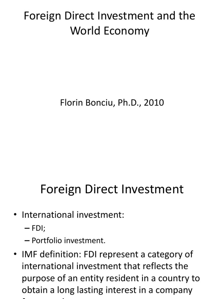 Foreign Direct Investment | PDF | Foreign Direct Investment | Investing