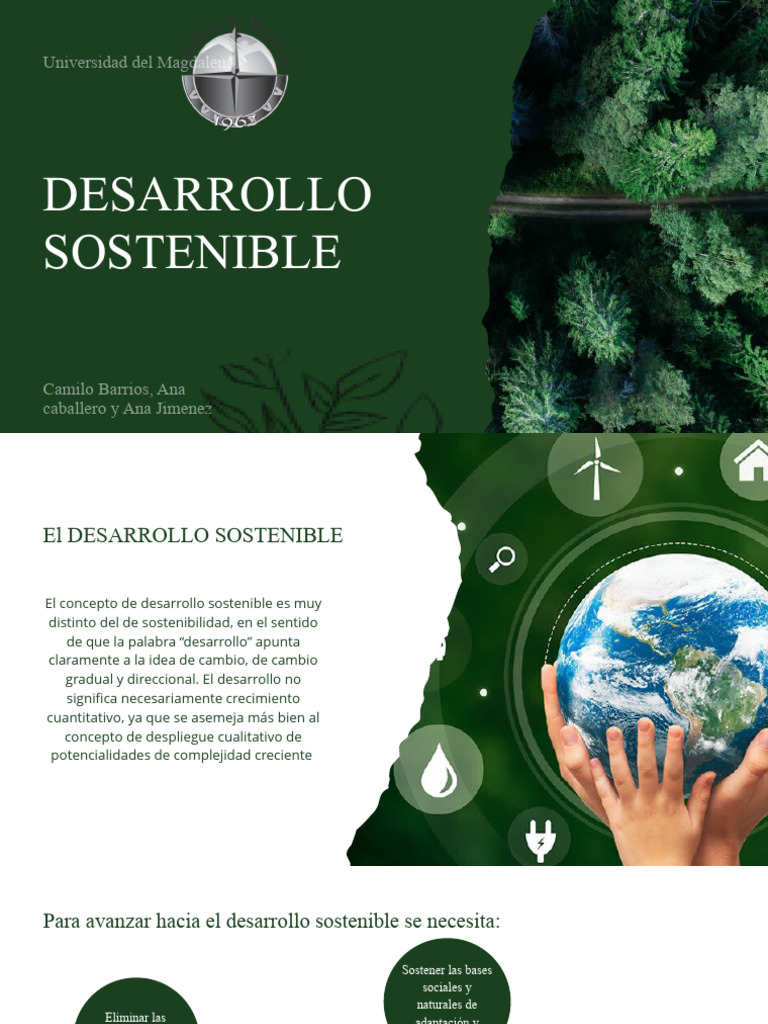 DIAPOSITIVAS DESARROLLO SOSTENIBLE | PDF | Sustentabilidad | Desarrollo sostenible