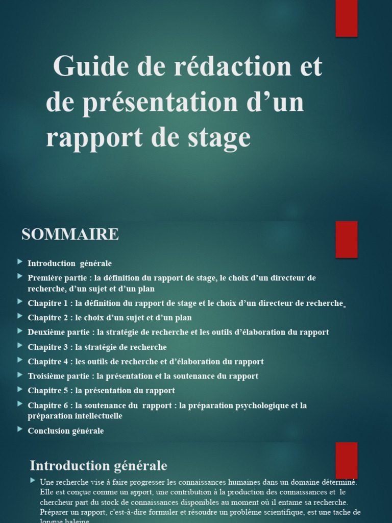 Guide de Rédaction Et de Présentation D'un Rapport de Stage | PDF