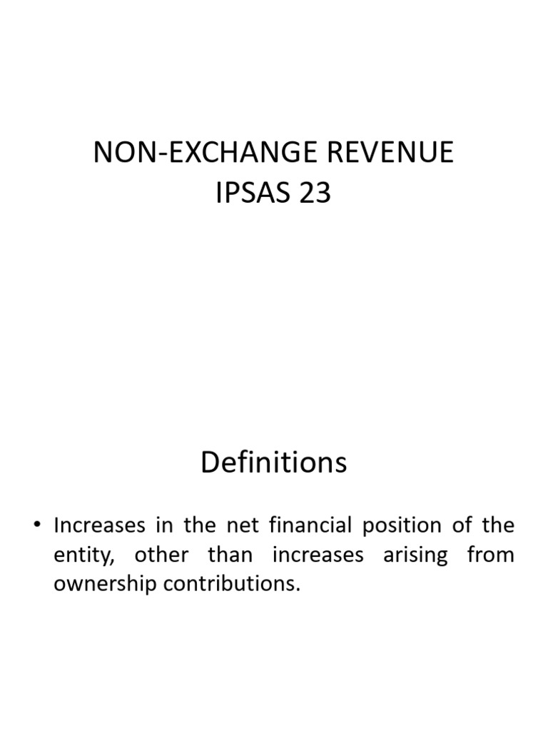 Understanding Non-Exchange Revenue IPSAS 23 | PDF