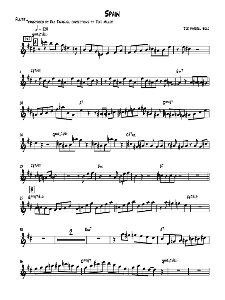 Spain - Joe Farrell - Flute | PDF