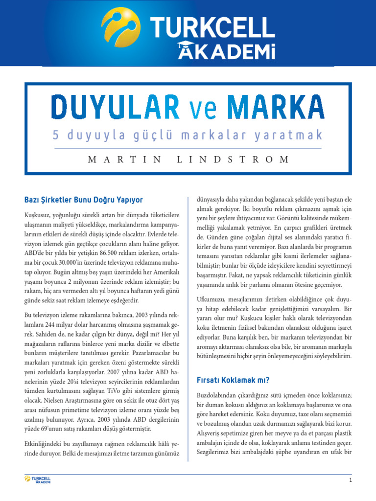 5 Duyuyla Güçlü Markalar Yaratmak | PDF