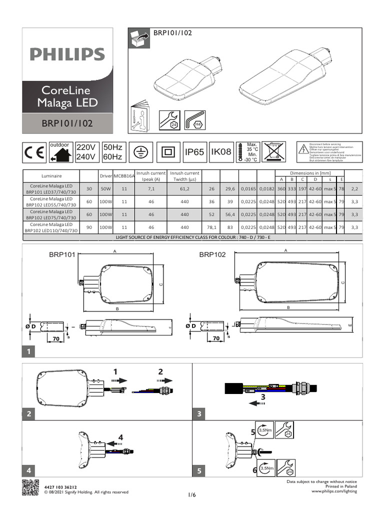 583 Coreline Malaga LED BRP101 BRP102 MI | PDF