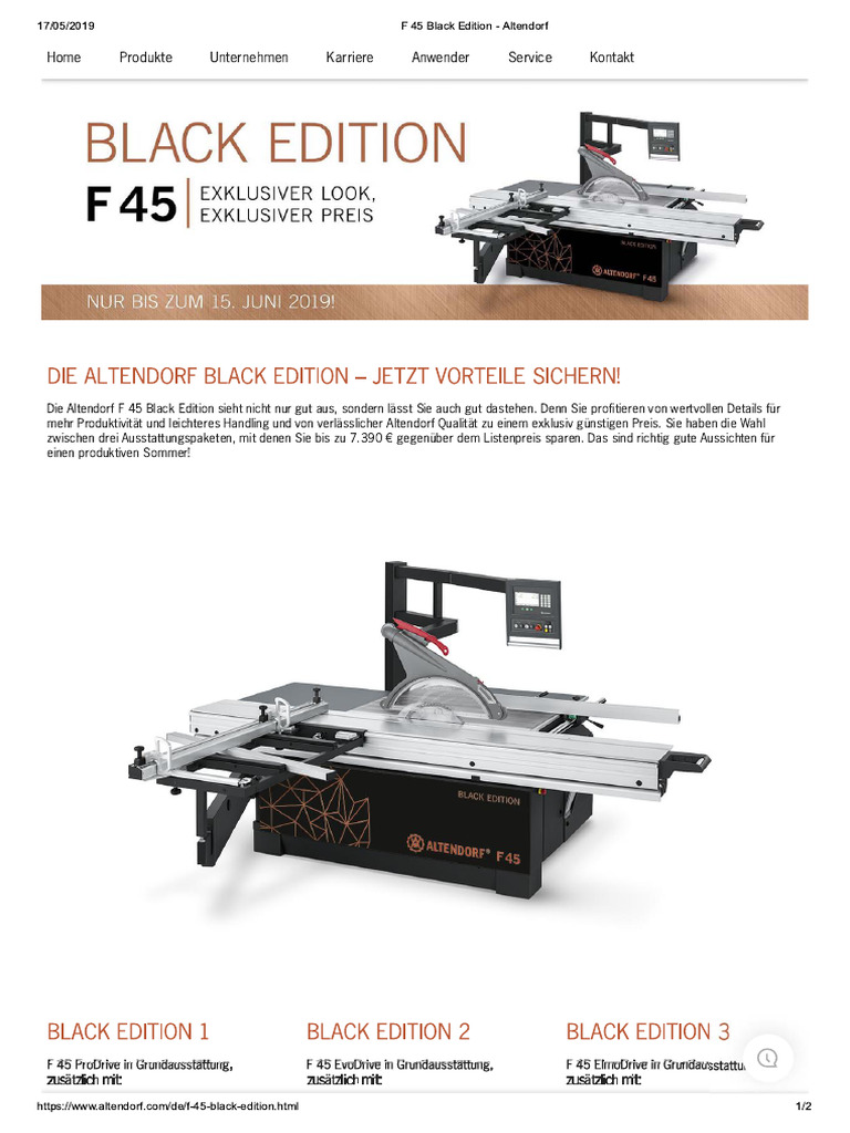F 45 Black Edition - Altendorf | PDF