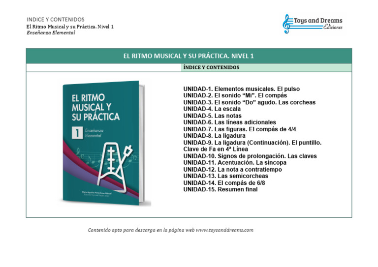 El Ritmo Musical Y Su Práctica. Nivel 1 | PDF