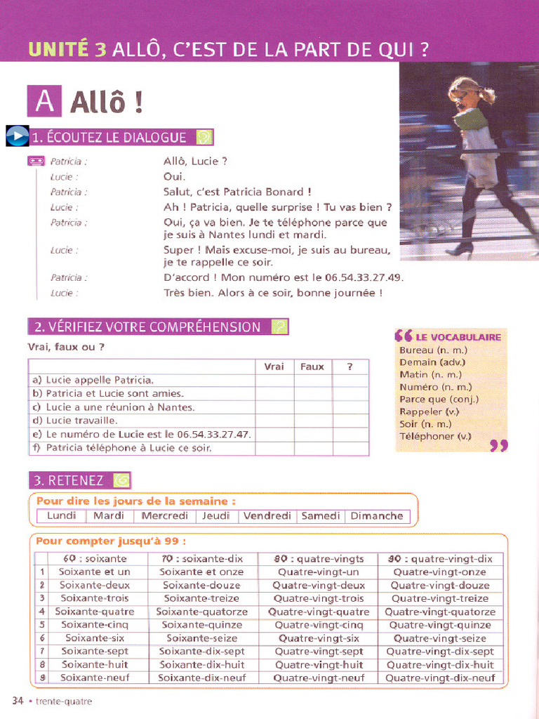 Objectif Express A1-A2 Livre de L'eleve Unité 3 | PDF