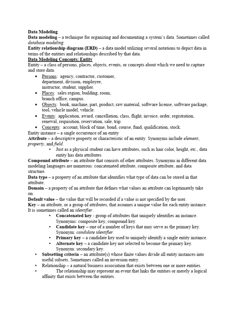 Data Modeling (1) | PDF