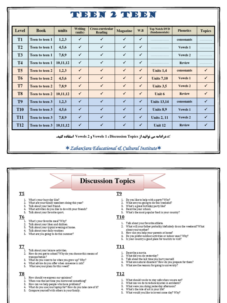 Teen 2 Teen Schedule | PDF | Human Voice | Linguistics