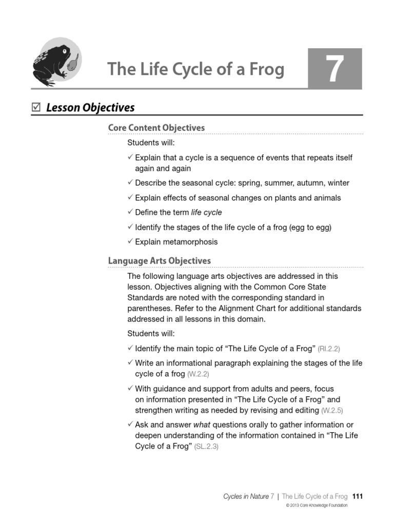 ELA 2 Listening and Learning Unit 6 Anthology Lesson 7 | PDF | Frog | Egg