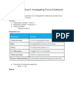 Hooke's Law: Force and Extension Practical | PDF | Force | Weight